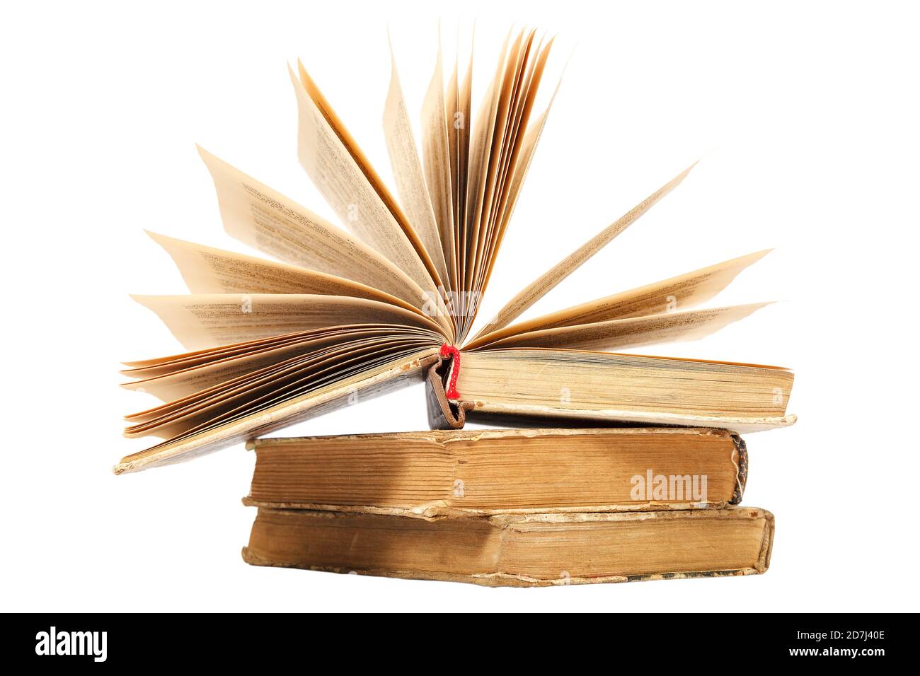 Books pile isolated on a white background Stock Photo - Alamy