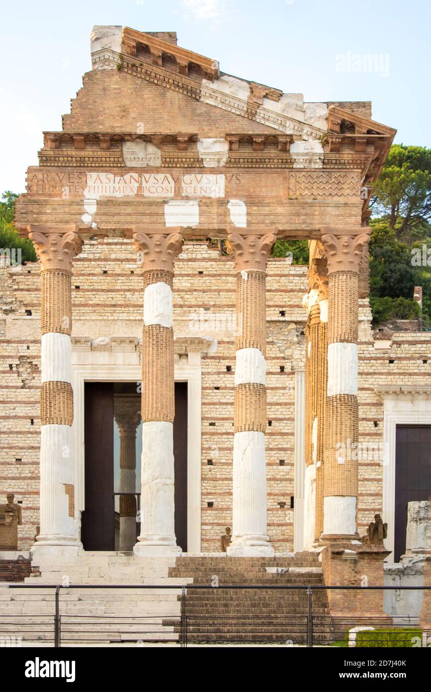 The ruins of the Capitolium or Temple of the Capitoline Triad in ...