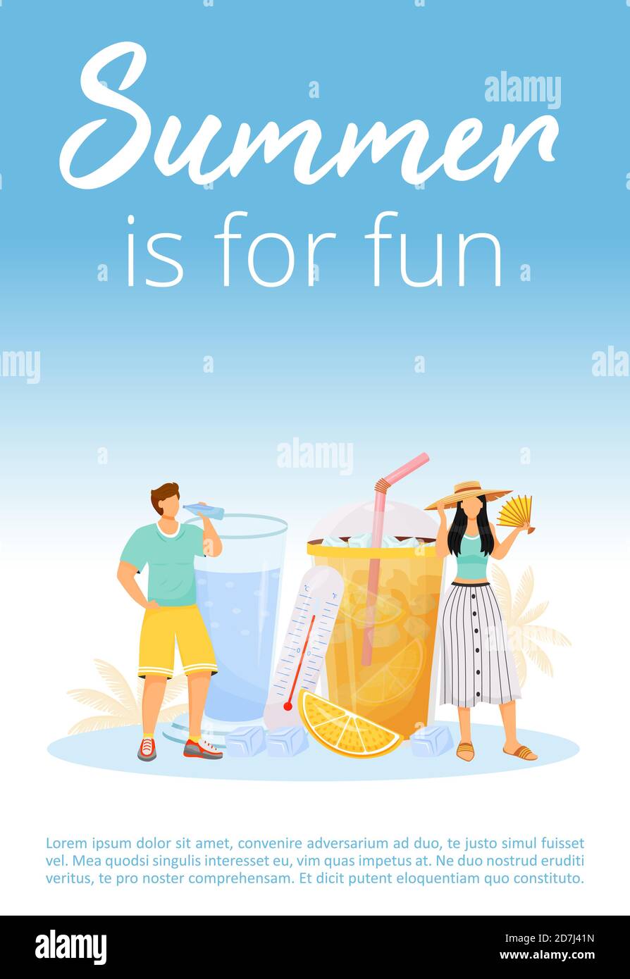 Summer is for fun poster flat vector template Stock Vector Image & Art ...