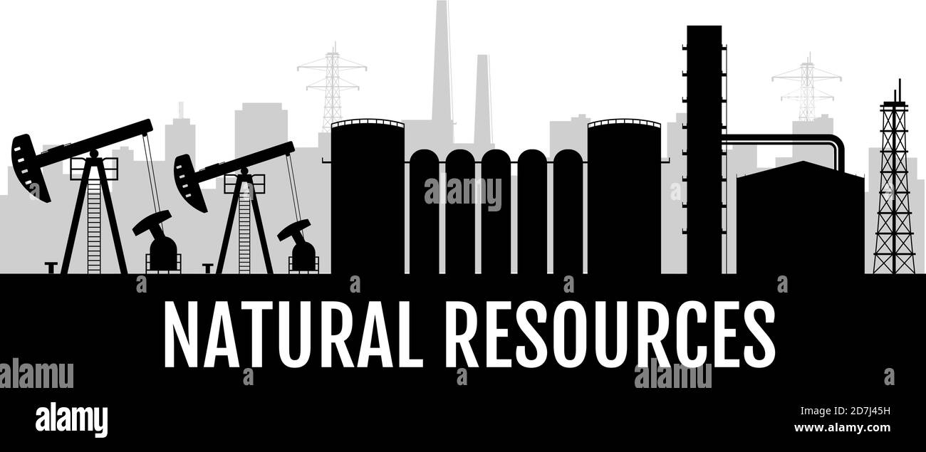 Natural resources black silhouette banner vector template Stock Vector ...