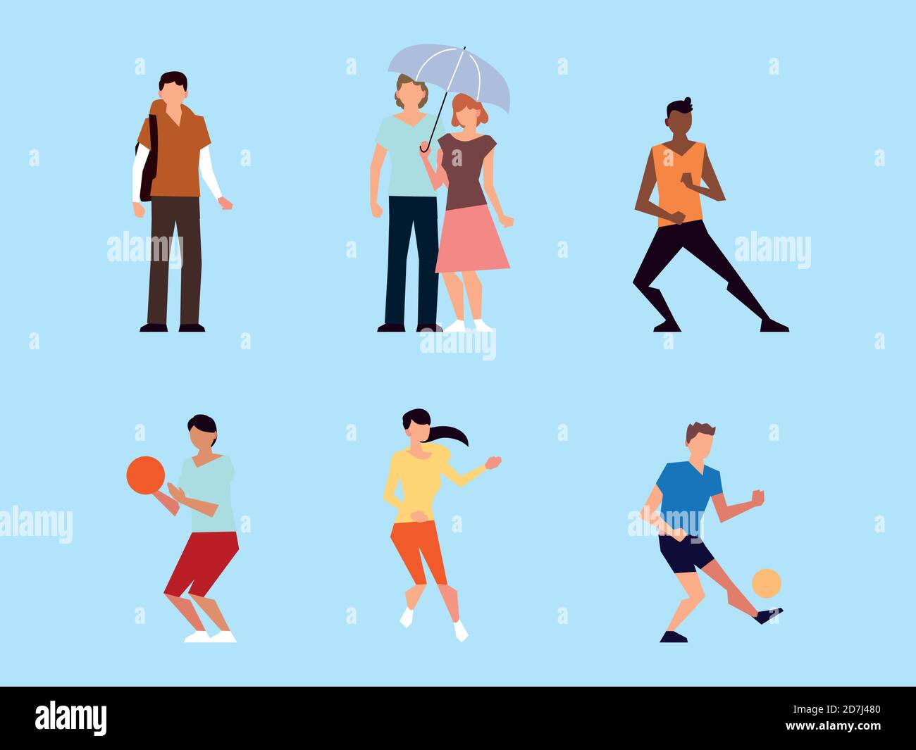 people making different outdoor recreational activities vector ...