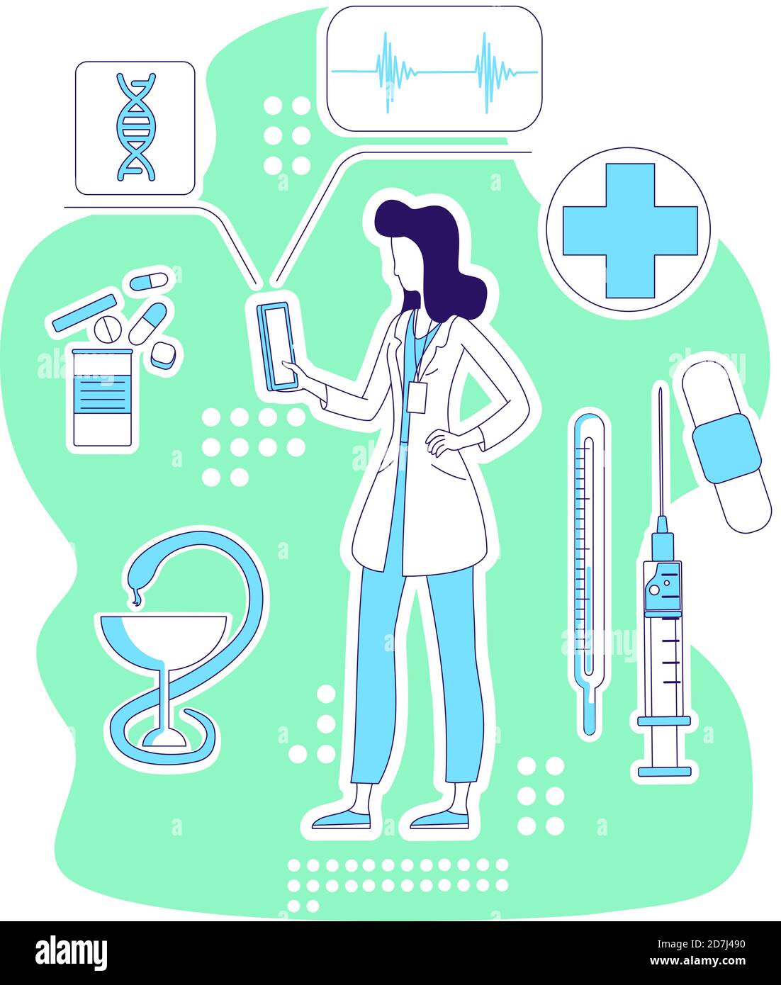 Doctor thin line concept vector illustration Stock Vector Image & Art ...