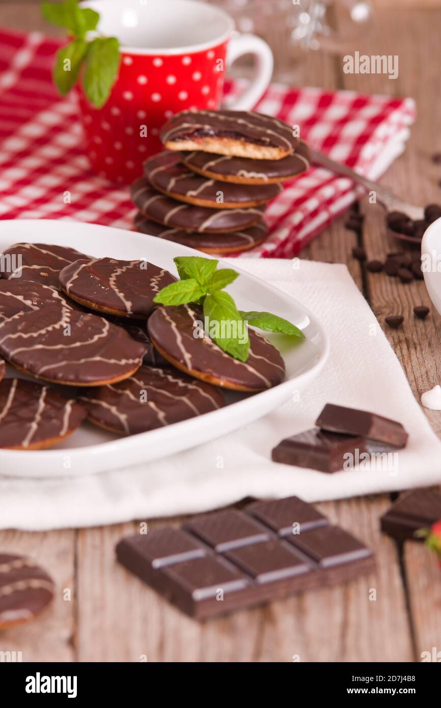 Soft cakes with strawberry Stock Photo - Alamy