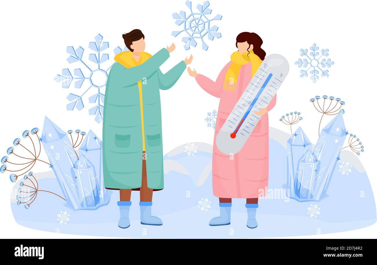 Snow weather flat concept vector illustration Stock Vector Image & Art ...