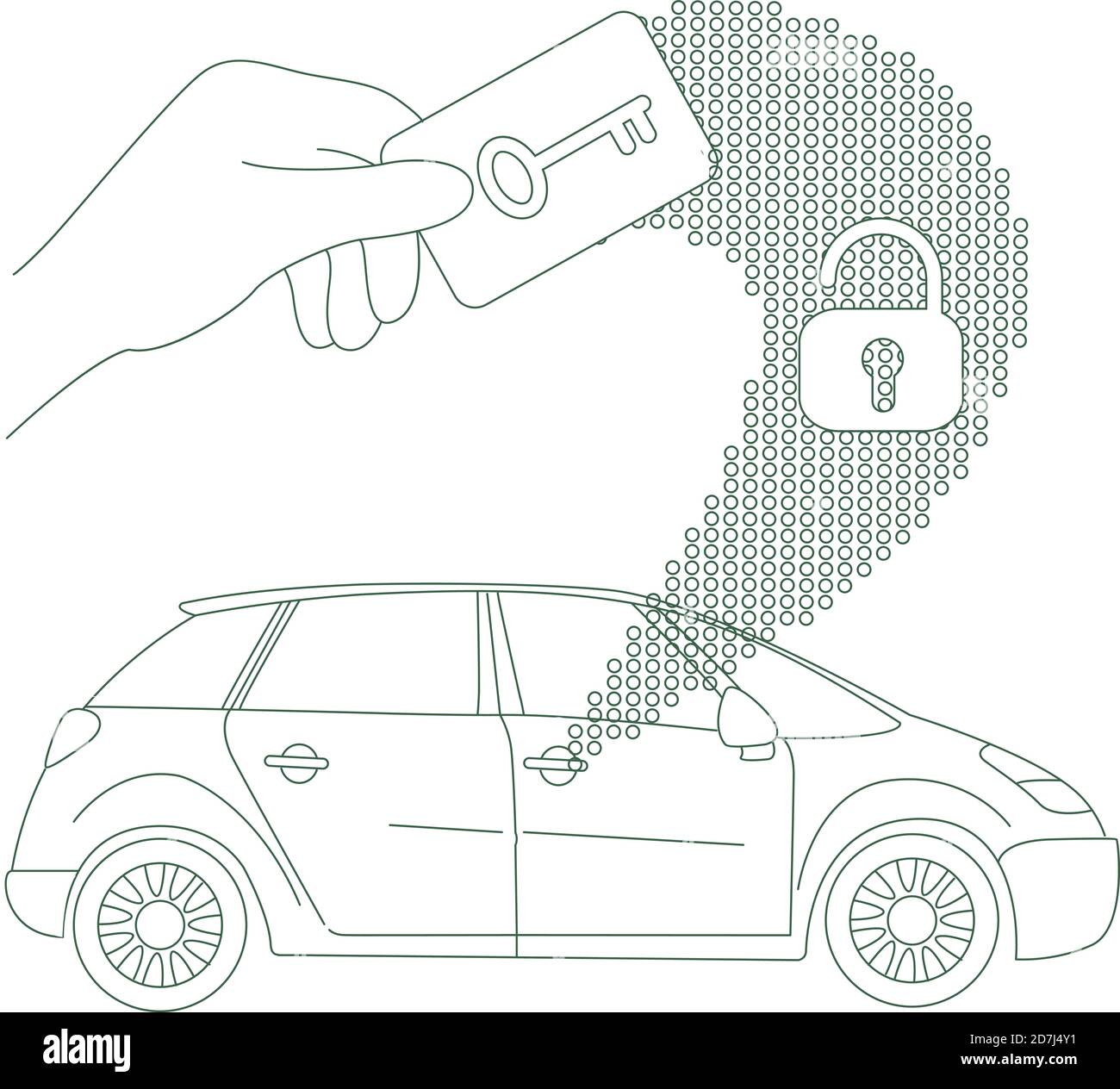 Car access, keyless lock thin line concept vector illustration Stock ...