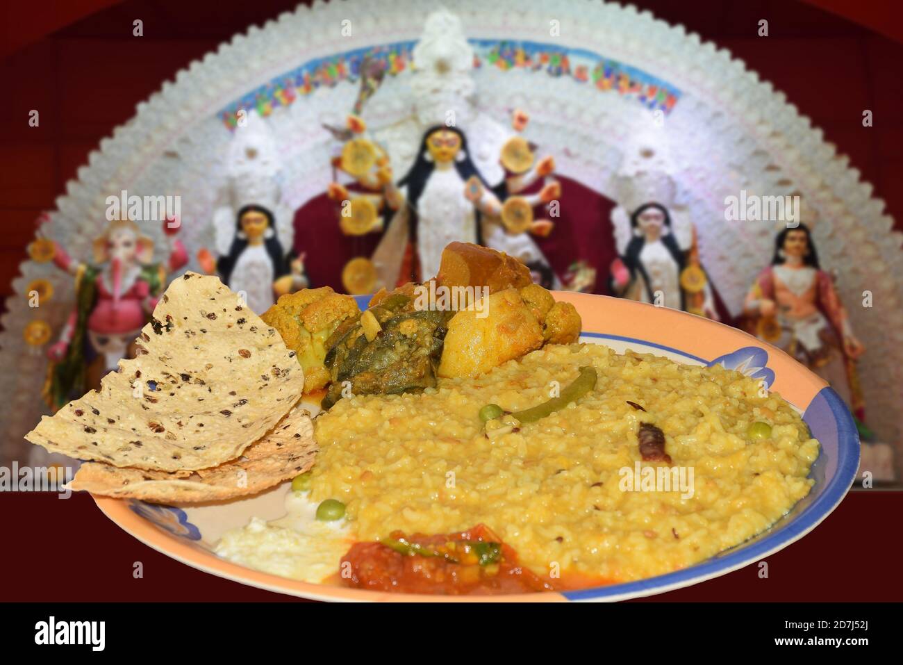 Traditional Bengali Durga Puja Bhog or Prasad made during Durga puja ...