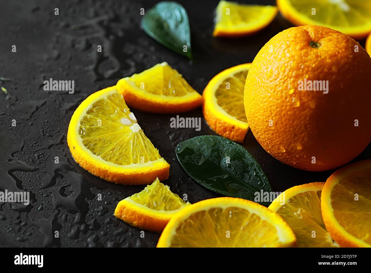 Orange citrus fruit on a stone table. Orange background Stock Photo - Alamy