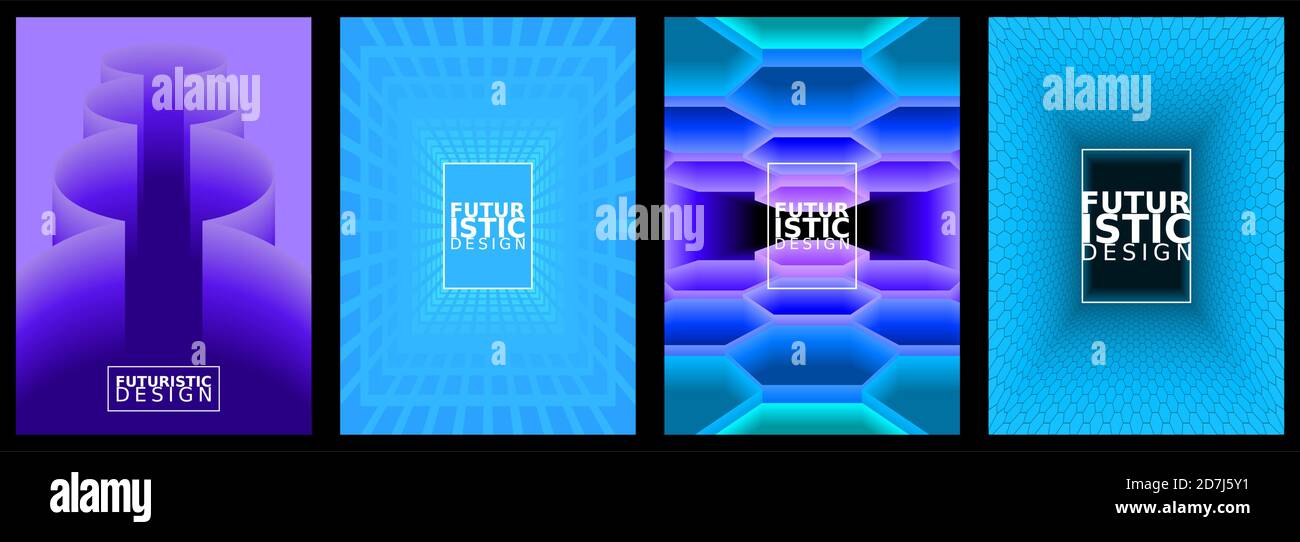 Set of futuristic abstract backgrounds for brochure design, flyer ...