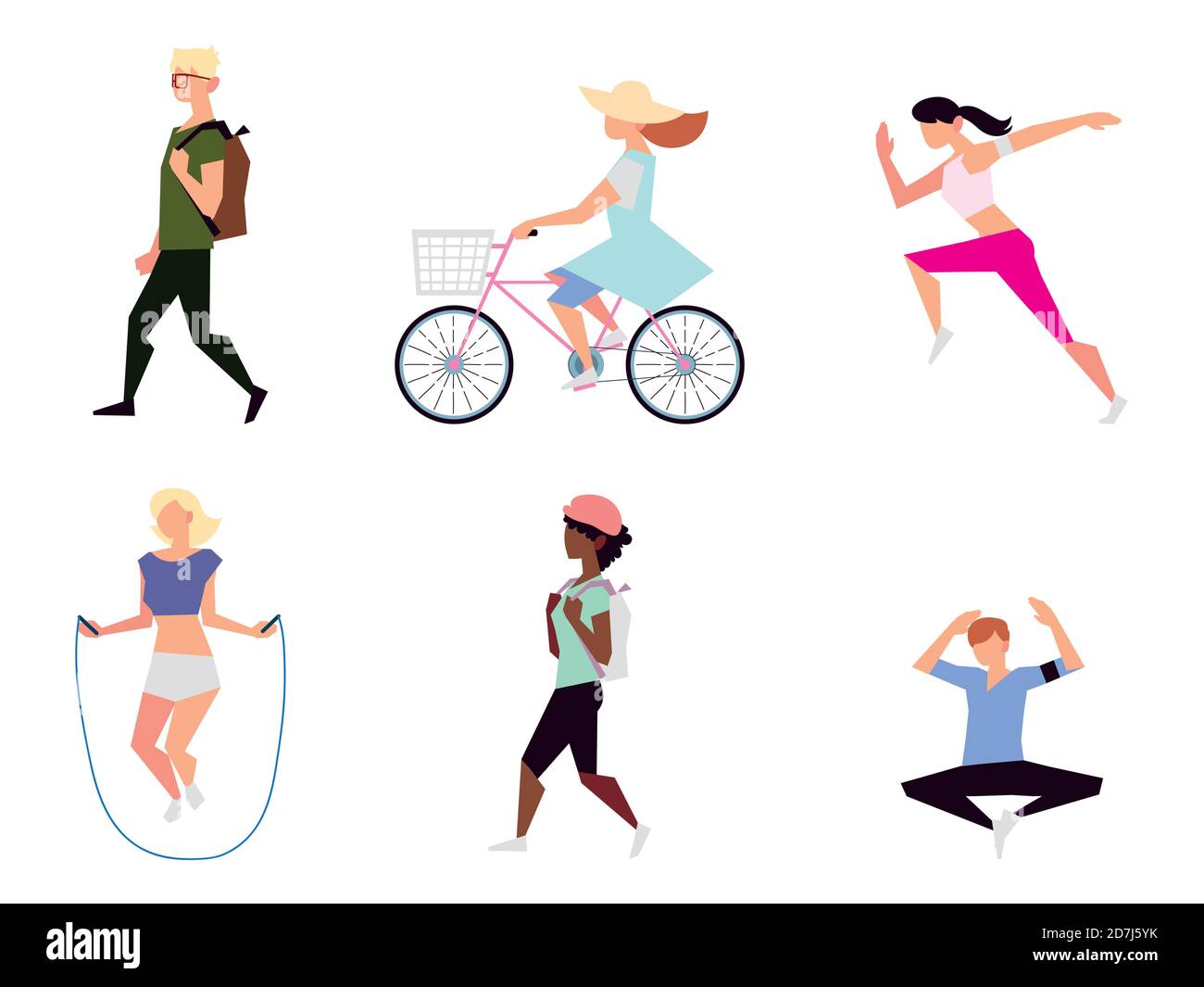 people doing various outdoor activities vector illustration Stock ...
