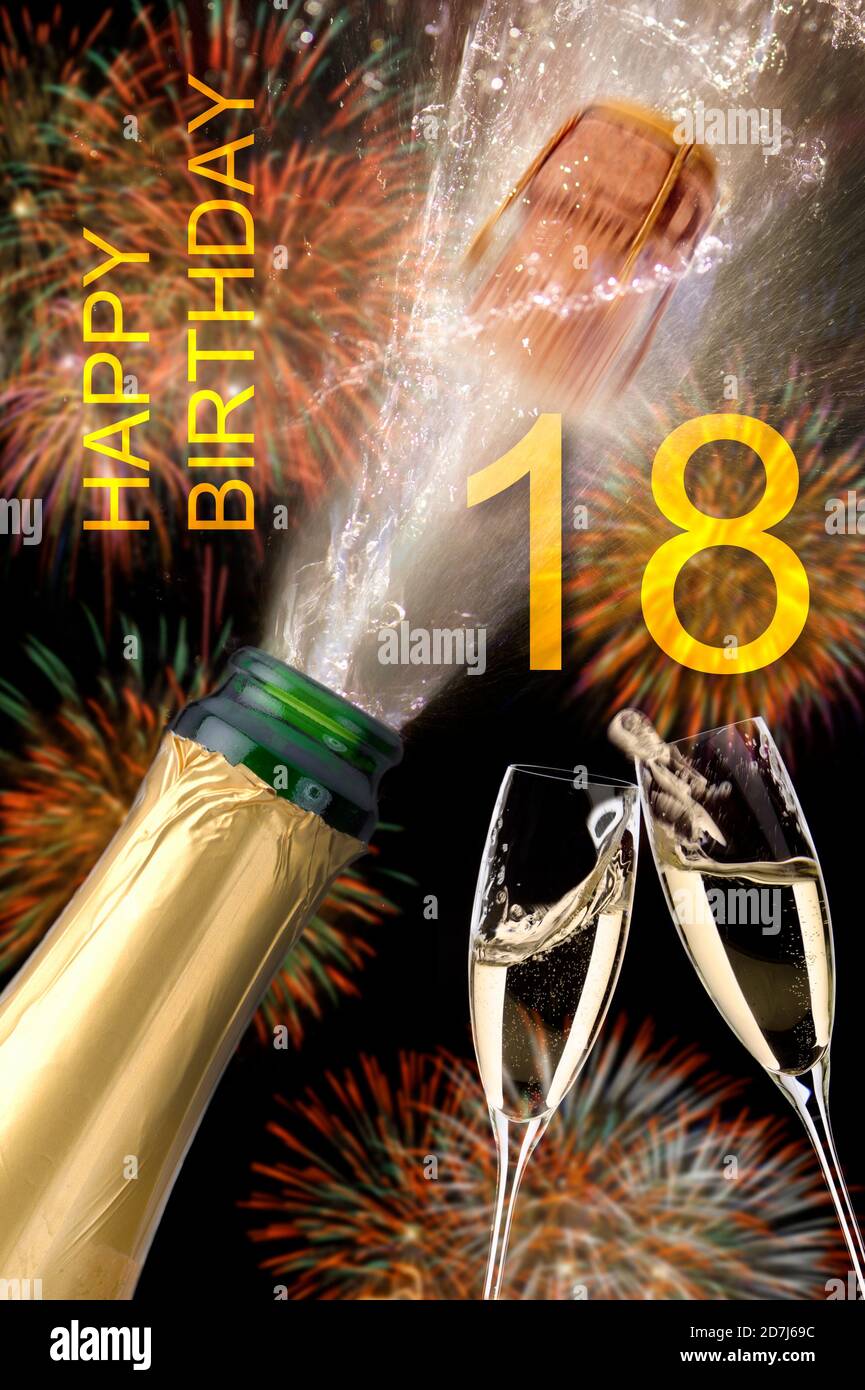 Happy congratulations to the 18th birthday Stock Photo - Alamy