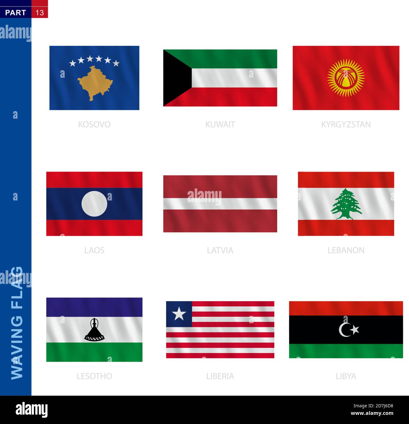 Waving flag kyrgyzstan kuwait hi-res stock photography and images - Alamy