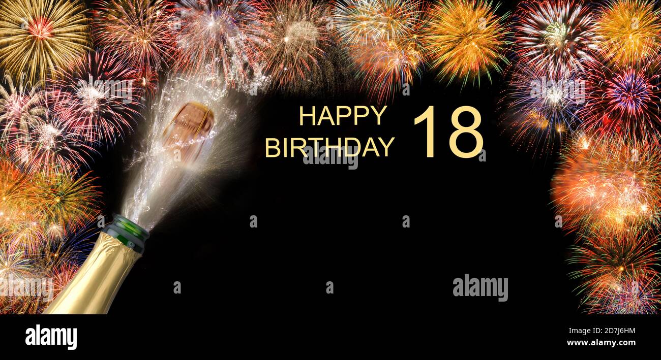 Happy congratulations to the 18th birthday Stock Photo - Alamy
