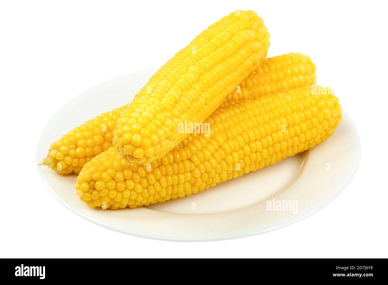 Corn cobs isolated on a white background Stock Photo - Alamy