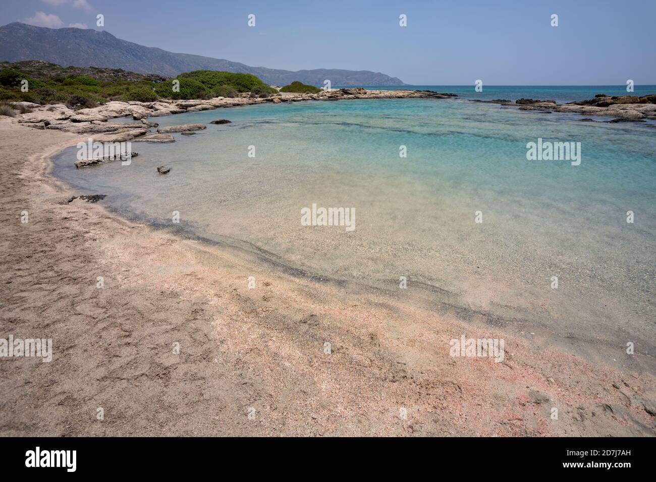 Popular Elafonisi beach on western side of Crete island, Greece Stock ...