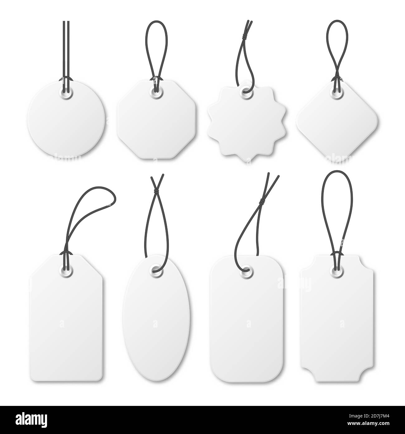 Realistic white price tags collection. Special offer or shopping ...