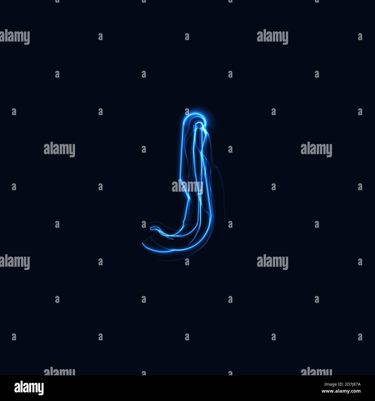 Lightning Realistic letter J, bright gloving logo, electric energy glow ...