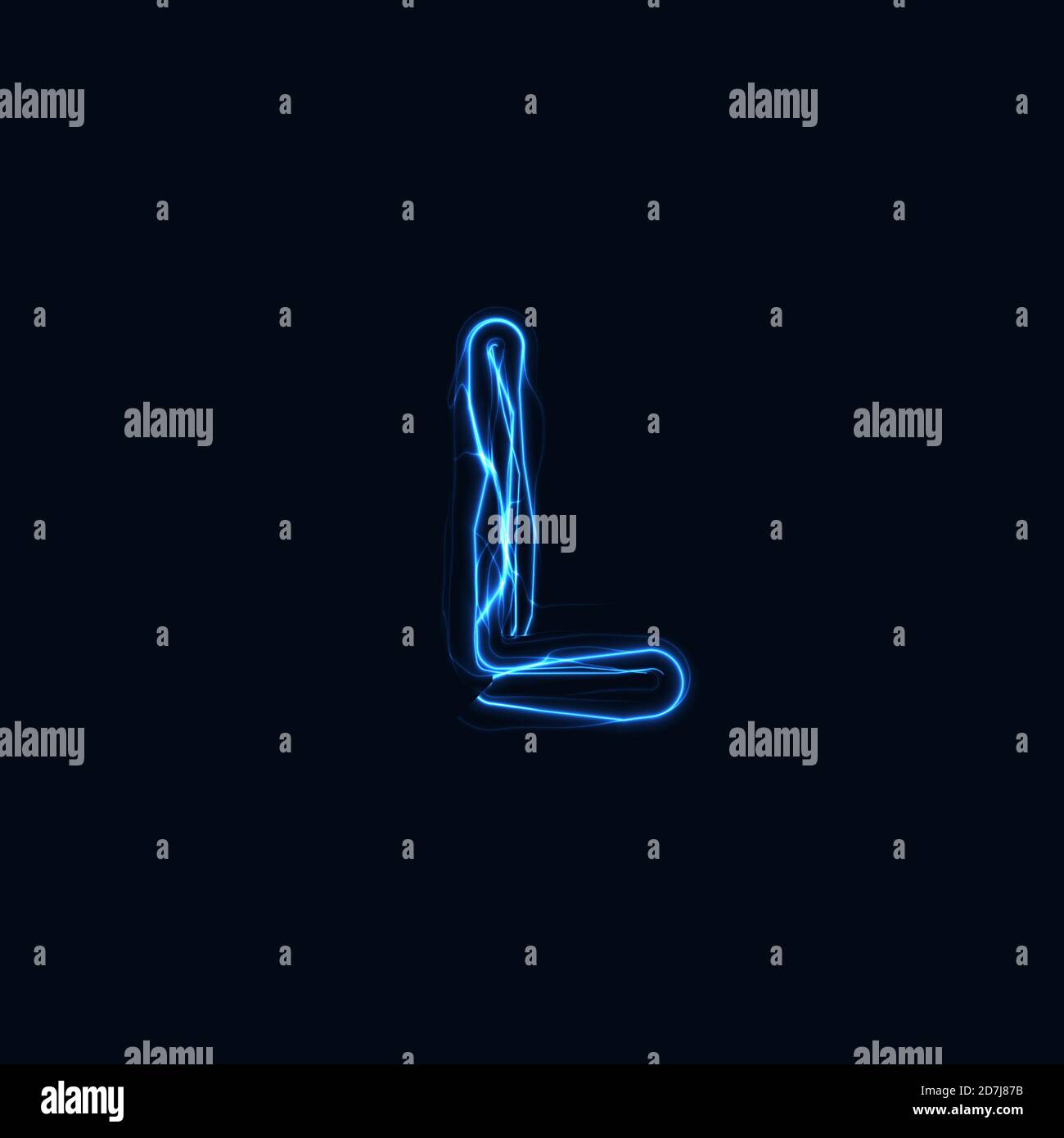 Lightning Realistic letter L , bright gloving logo, electric energy ...