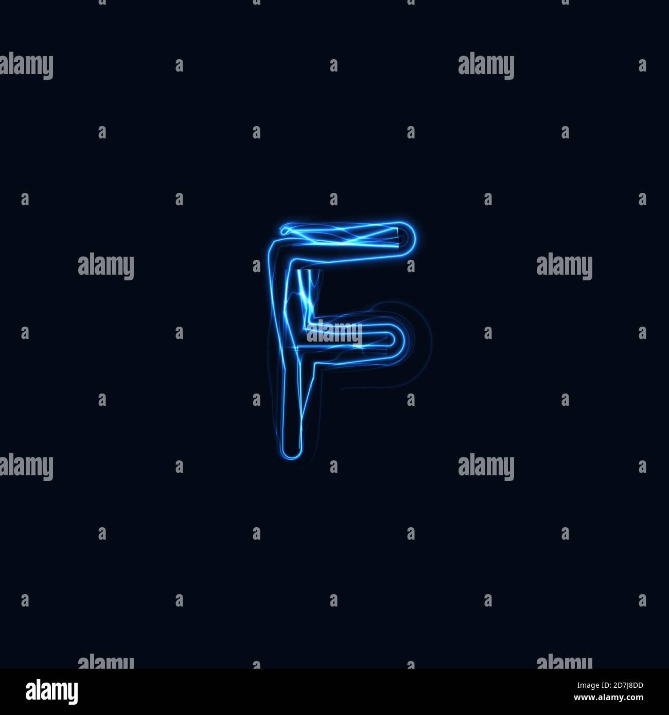 Lightning Realistic letter F, bright gloving logo, electric energy glow ...