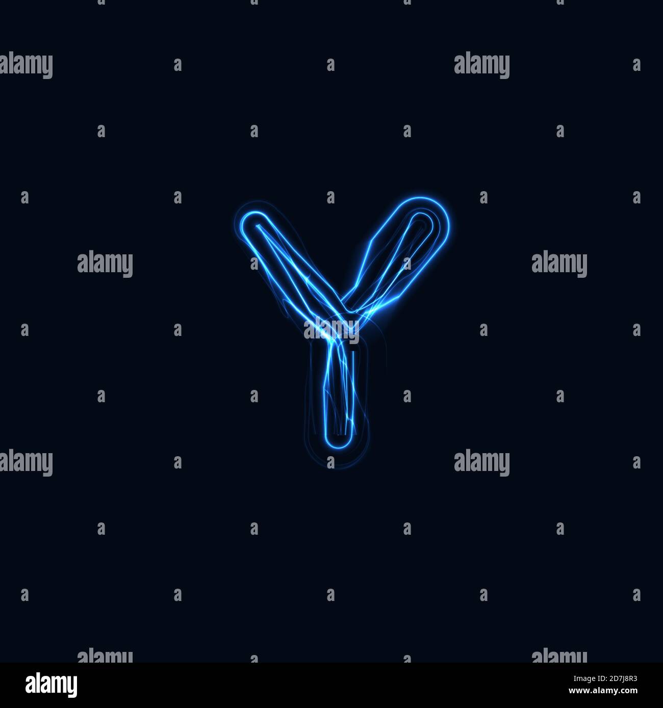 Lightning Realistic letter Y, bright gloving logo, electric energy glow ...