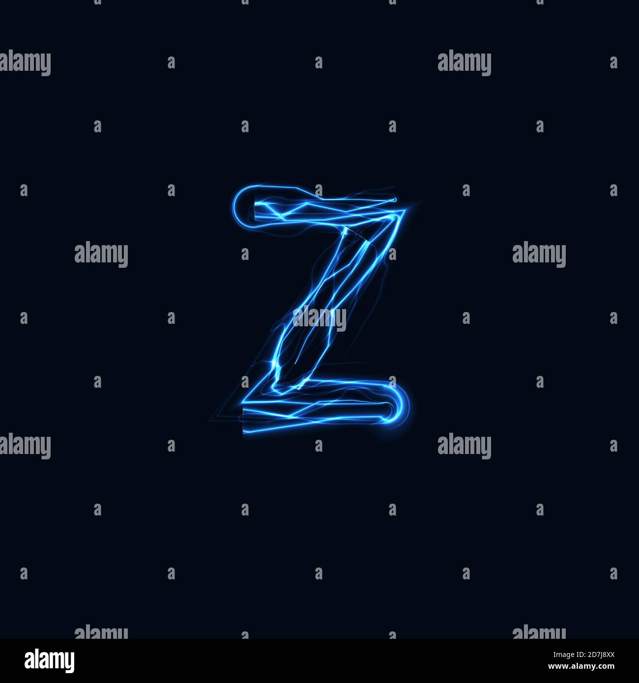 Lightning Realistic letter Z, bright gloving logo, electric energy glow ...