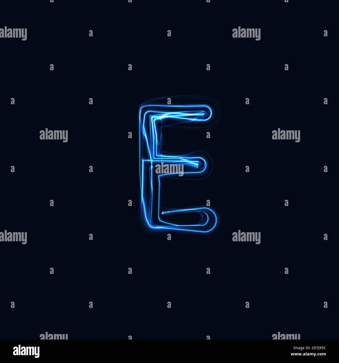 Lightning Realistic letter E, bright gloving logo, electric energy glow ...