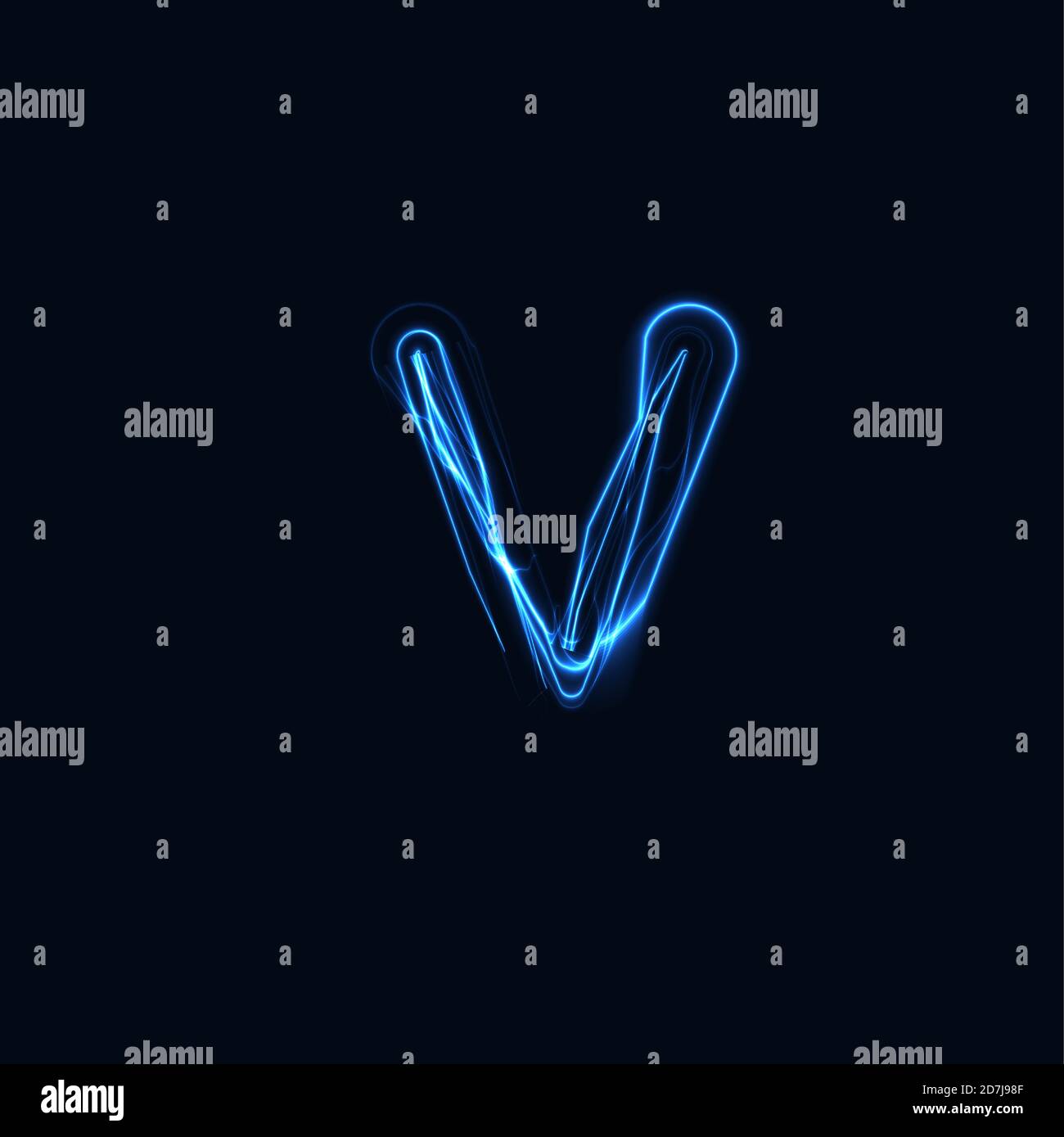 Lightning Realistic letter V, bright gloving logo, electric energy glow ...