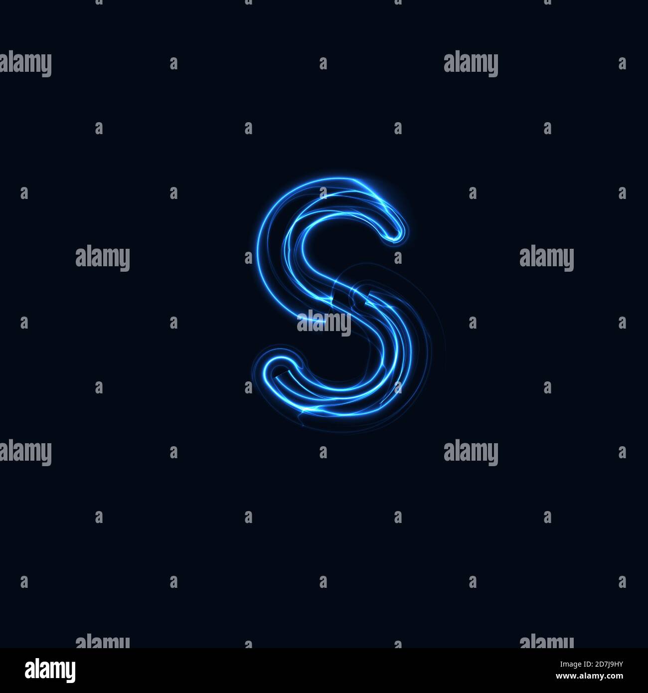 Lightning Realistic letter S, bright gloving logo, electric energy glow ...