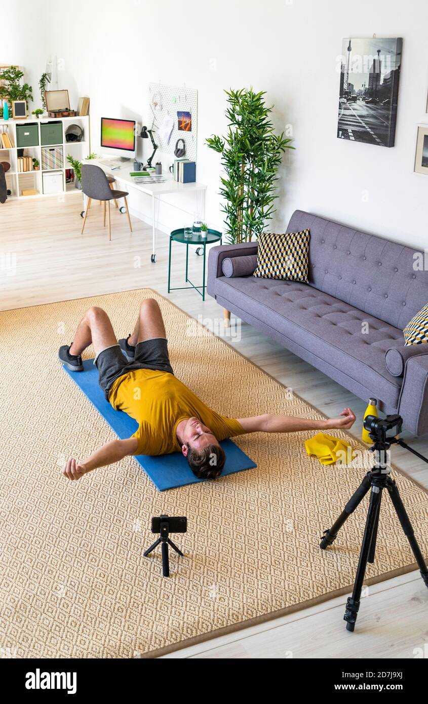 Lying on mat hi-res stock photography and images - Alamy