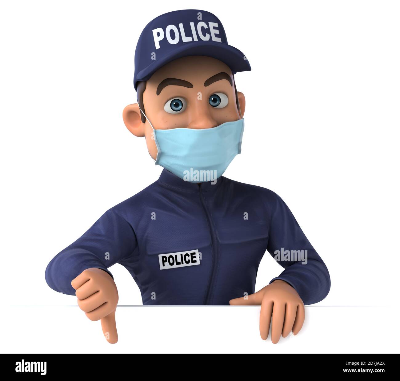Fun 3D illustration of a cartoon Police Officer Stock Photo - Alamy
