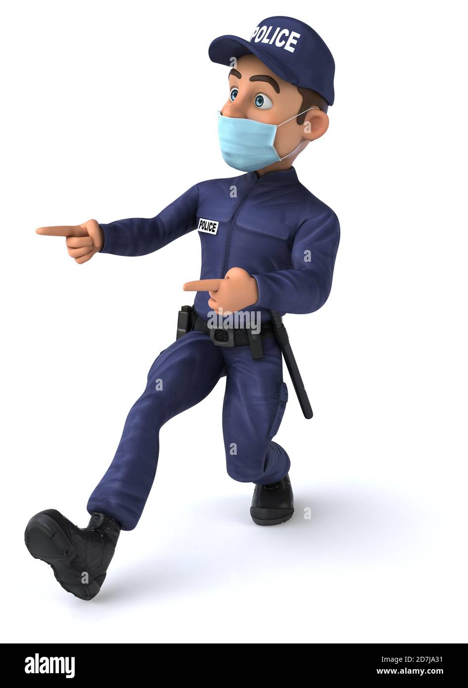 Fun 3D illustration of a cartoon Police Officer Stock Photo - Alamy