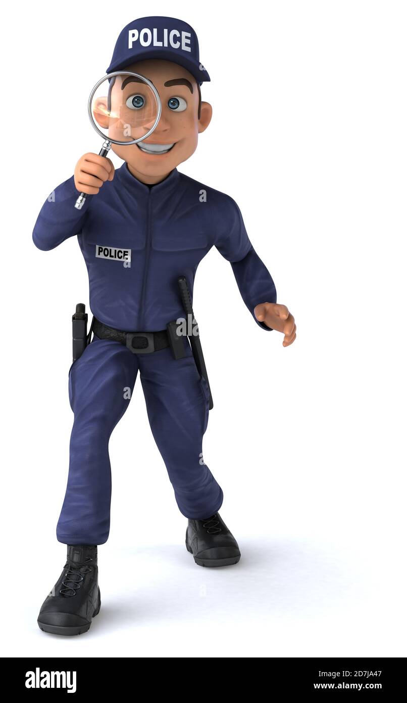 Fun 3D illustration of a cartoon Police Officer Stock Photo - Alamy