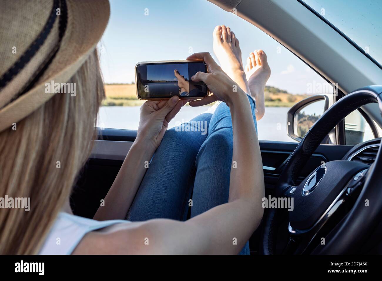 Car road trip feet hi-res stock photography and images - Alamy