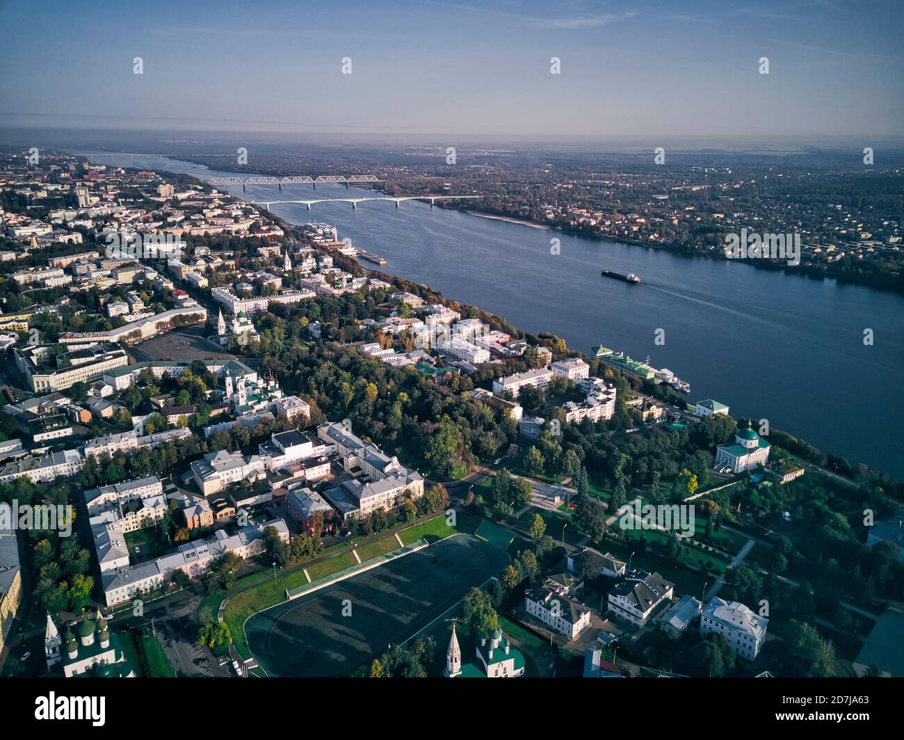 Aerial view of city by volga river hi-res stock photography and images ...