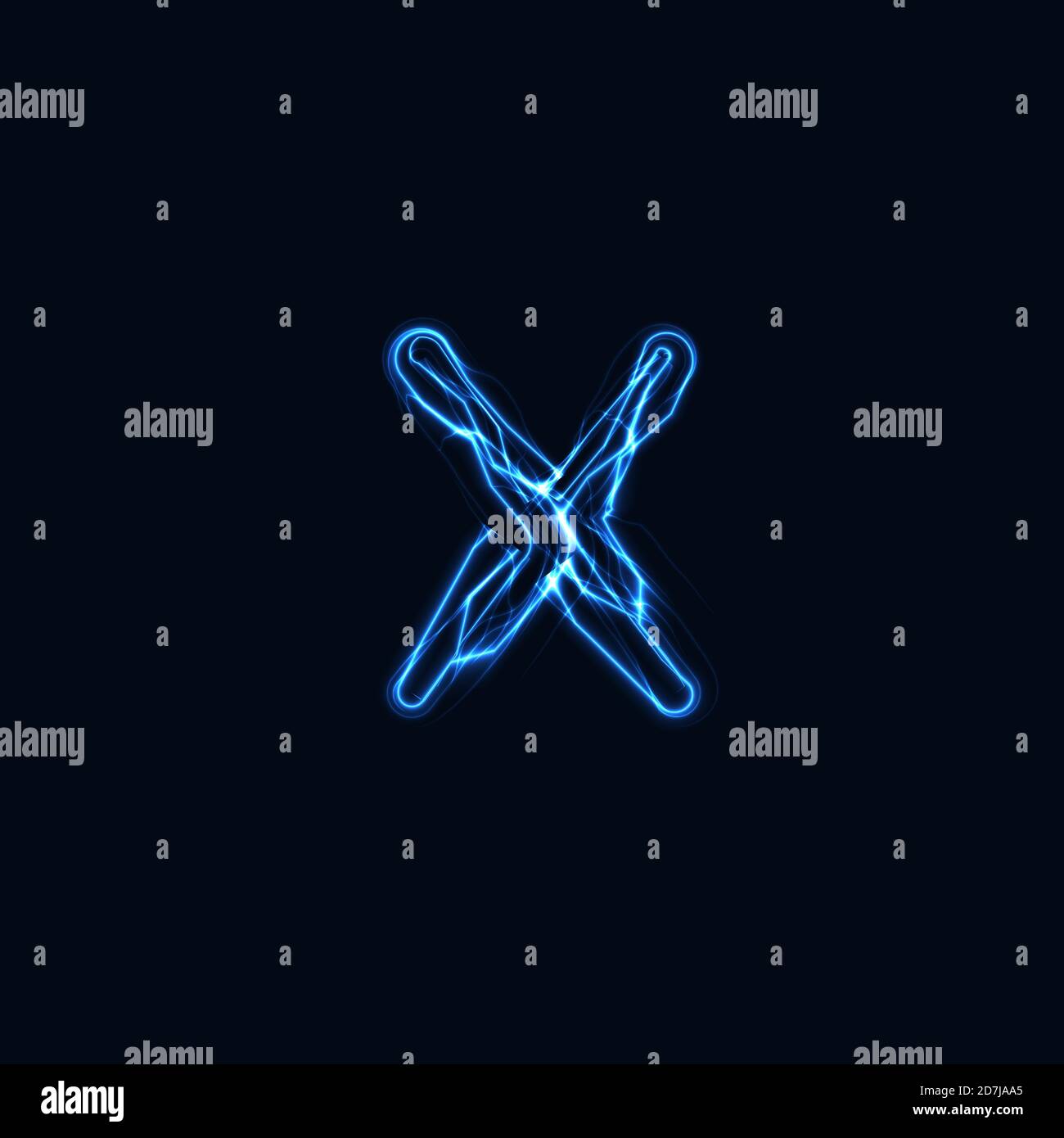 Lightning Realistic letter X, bright gloving logo, electric energy glow ...