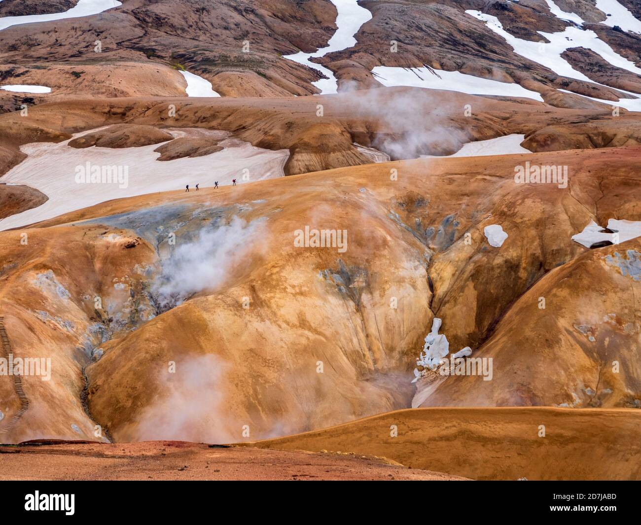 Iceland, Southern Region, Hveradalir hot springs in Kerlingarfjoll ...