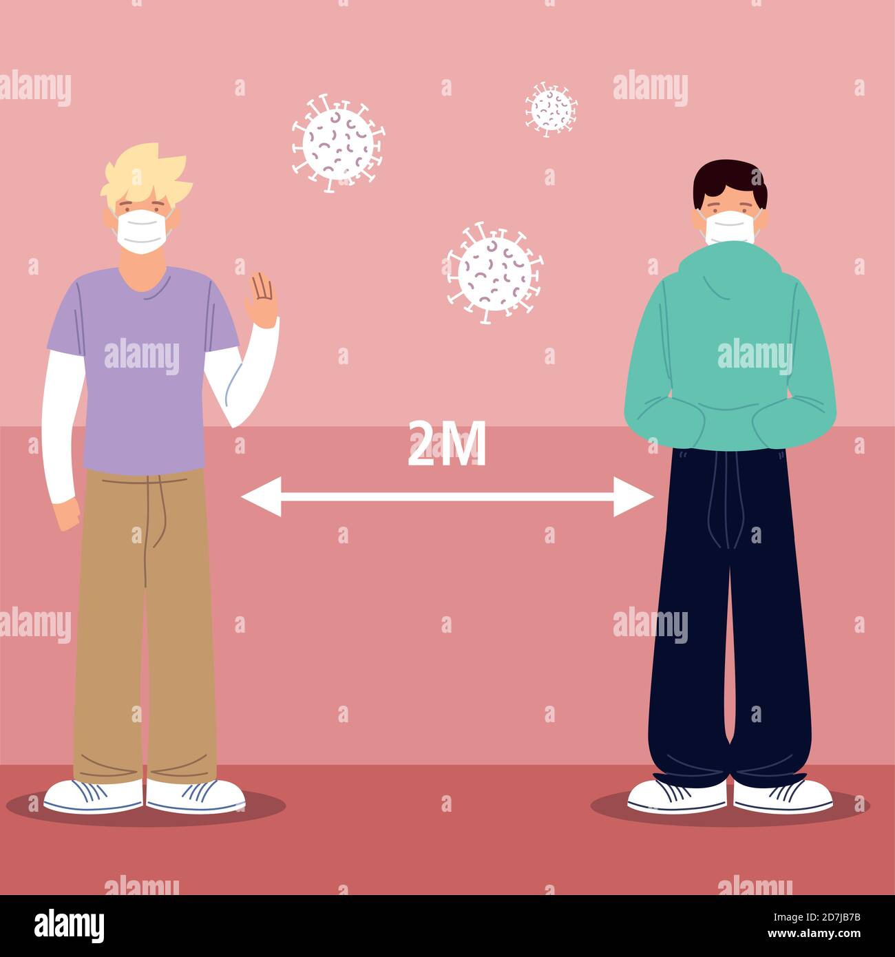 social distancing, men keep distance preventing infection, during ...