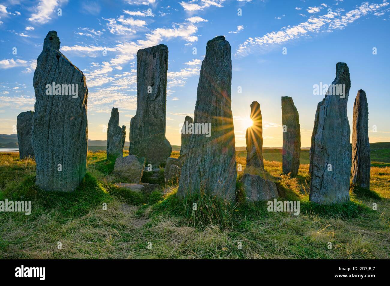 UK, Scotland, Callanish, Callanish Stones at sunset Stock Photo - Alamy