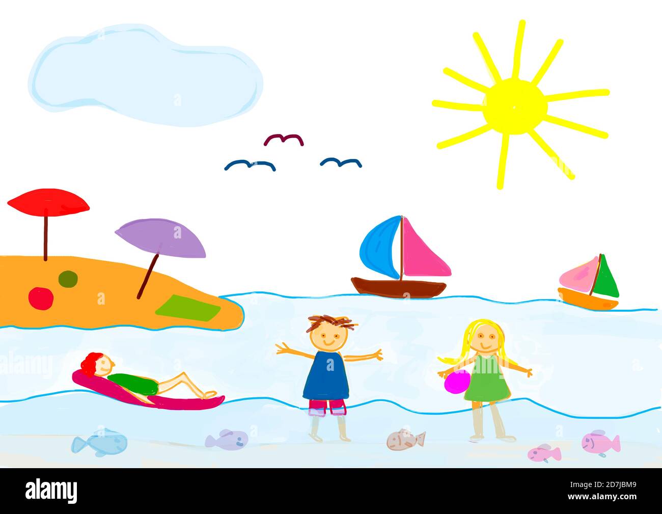 Child Drawing Fish Sea High Resolution Stock Photography and Images - Alamy