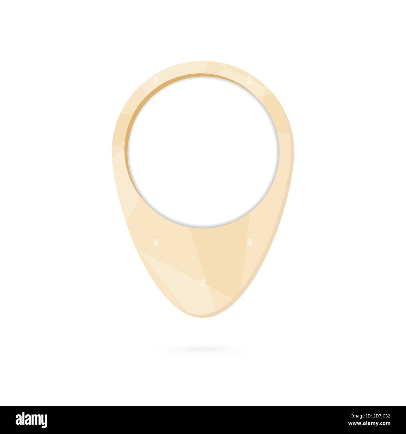 Orange map point symbol, place marker with shadow. Vector Illustration ...