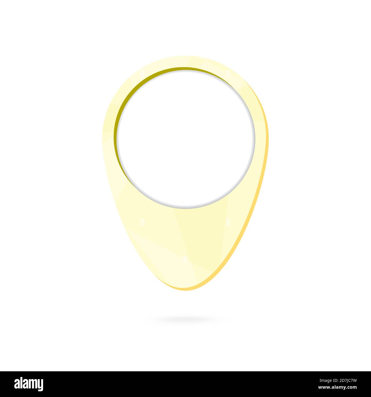 Yellow map point symbol, place marker with shadow. Vector Illustration ...