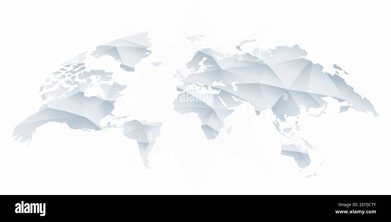 Vector world globe triangular map Cut Out Stock Images & Pictures - Alamy