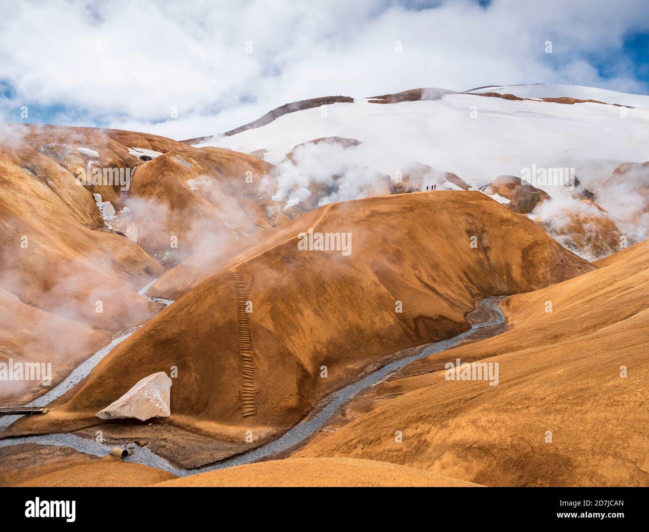 Iceland, Southern Region, Hveradalir hot springs in Kerlingarfjoll ...