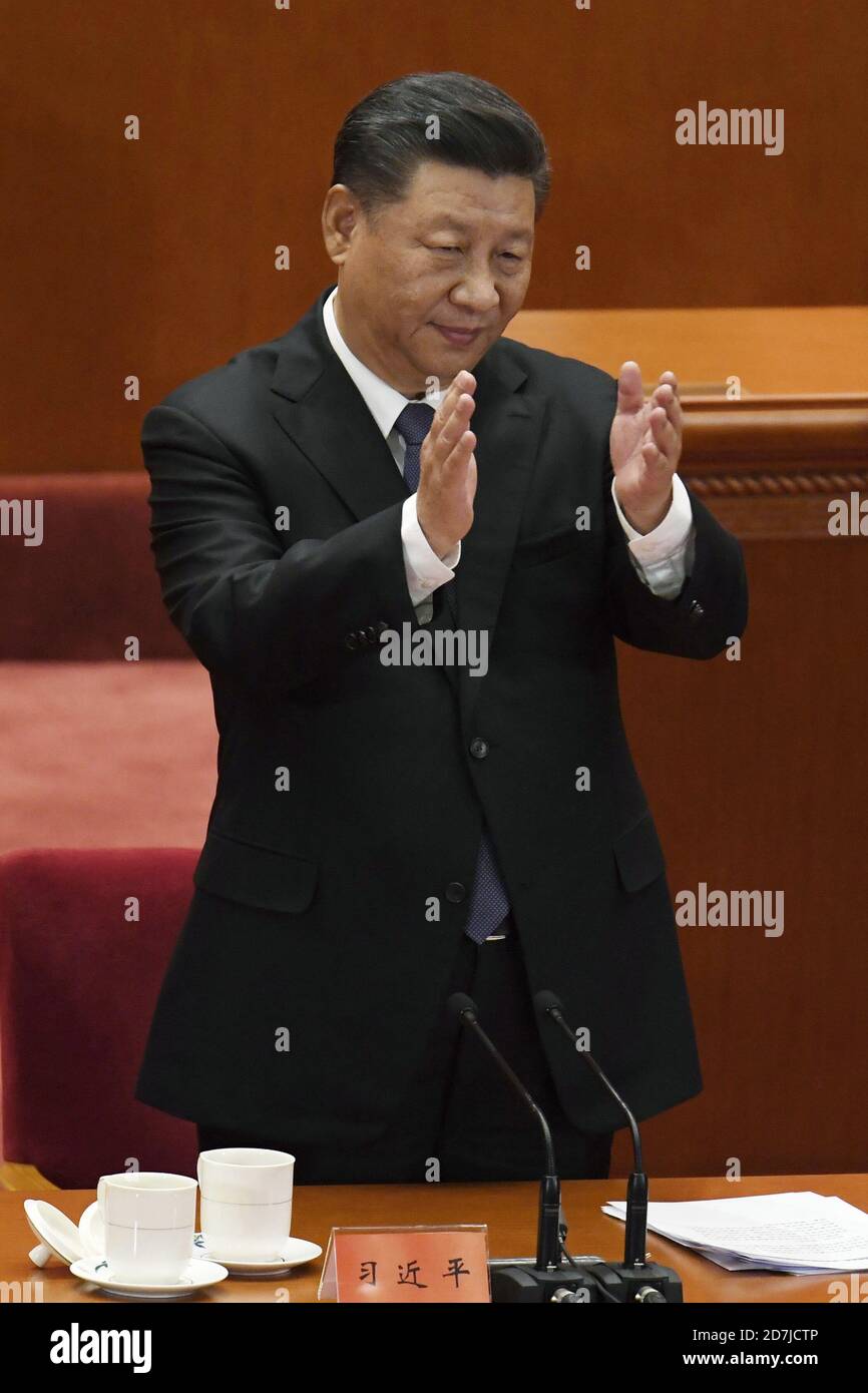 Beijing, China. 23rd Oct 2020. Chinese President Xi Jinping claps at ...