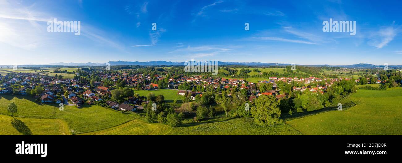 Aerial drone spring landscape alpine hi-res stock photography and ...