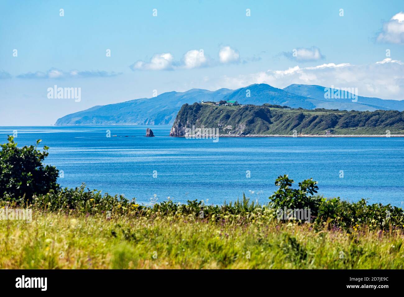 Coastal cliffs of Sea of Japan in summer Stock Photo - Alamy