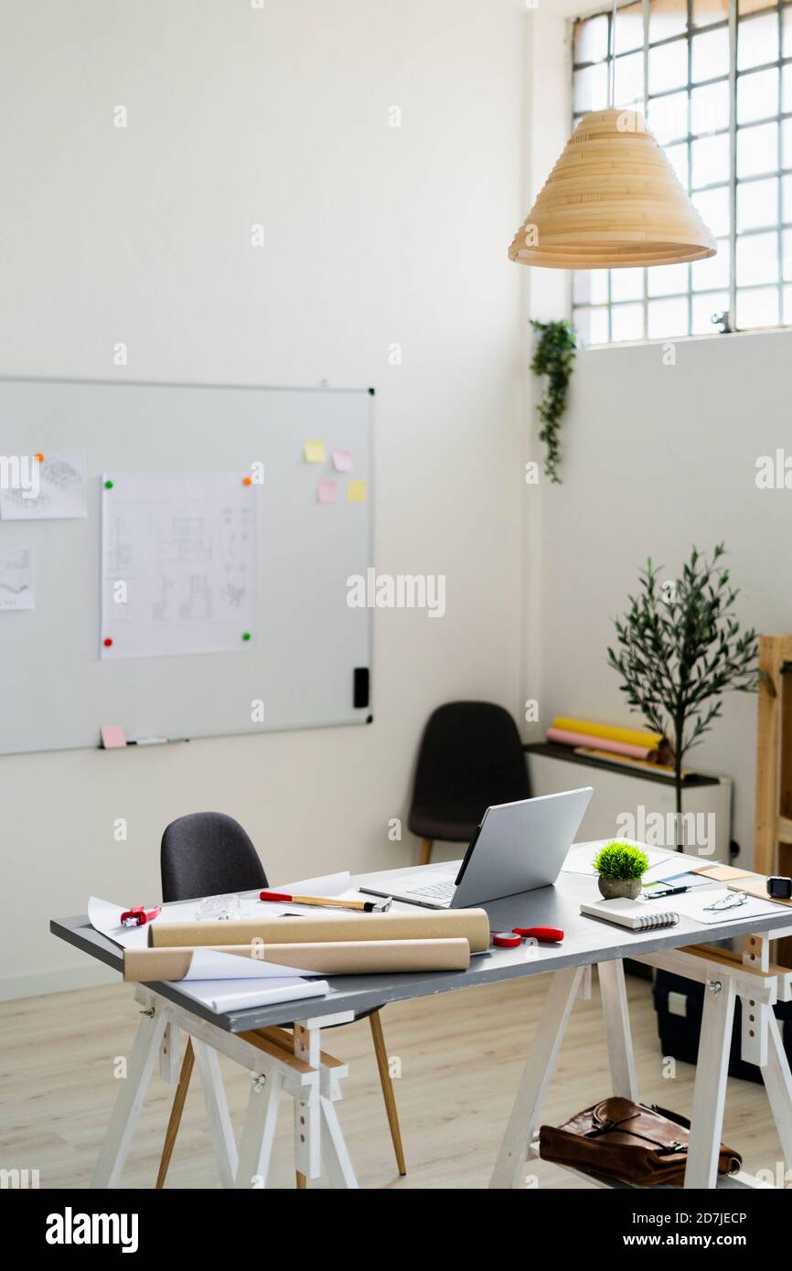 Interior of architect studio Stock Photo - Alamy