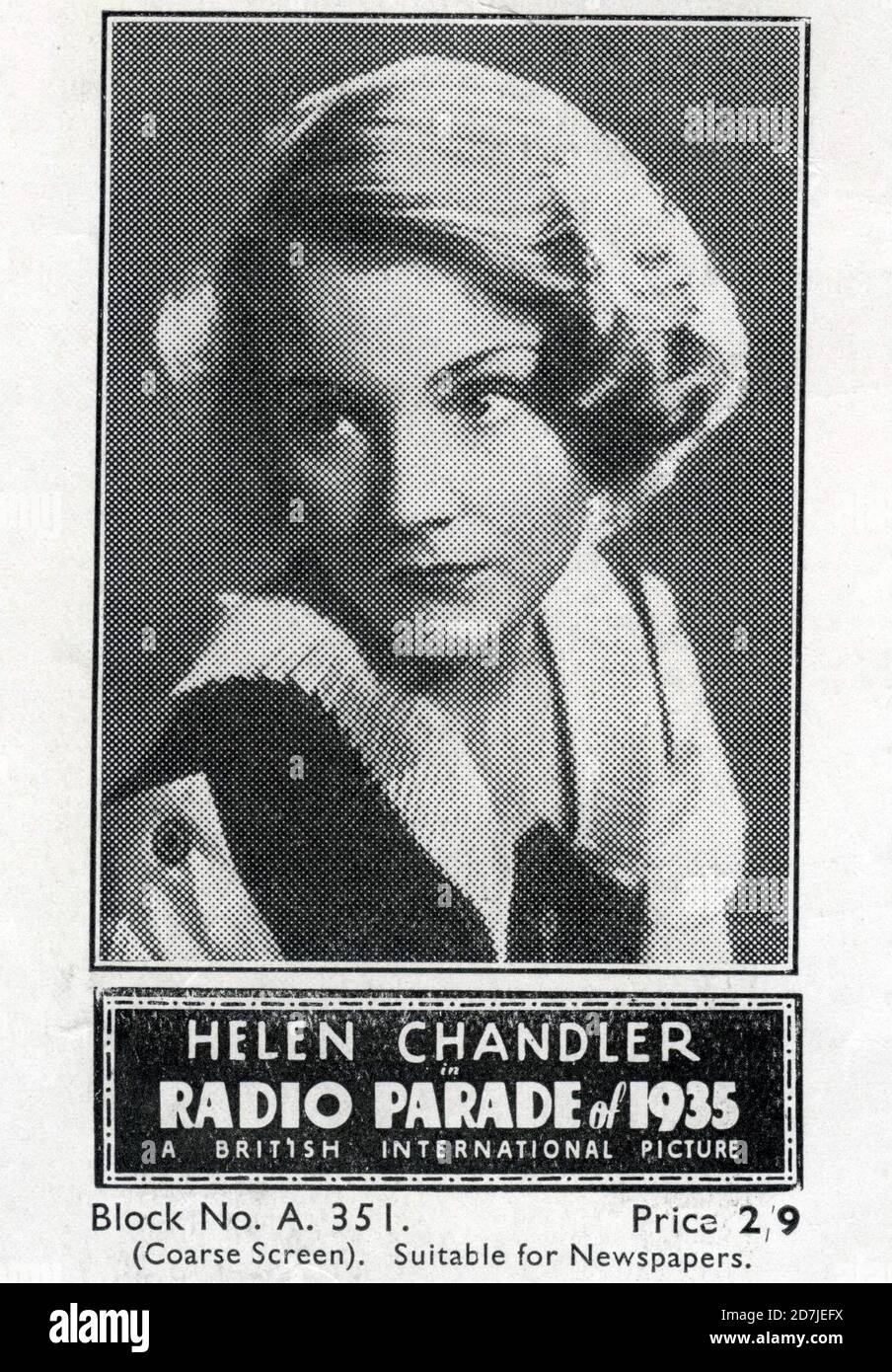 HELEN CHANDLER in RADIO PARADE OF 1935 released 1934 director ARTHUR B ...