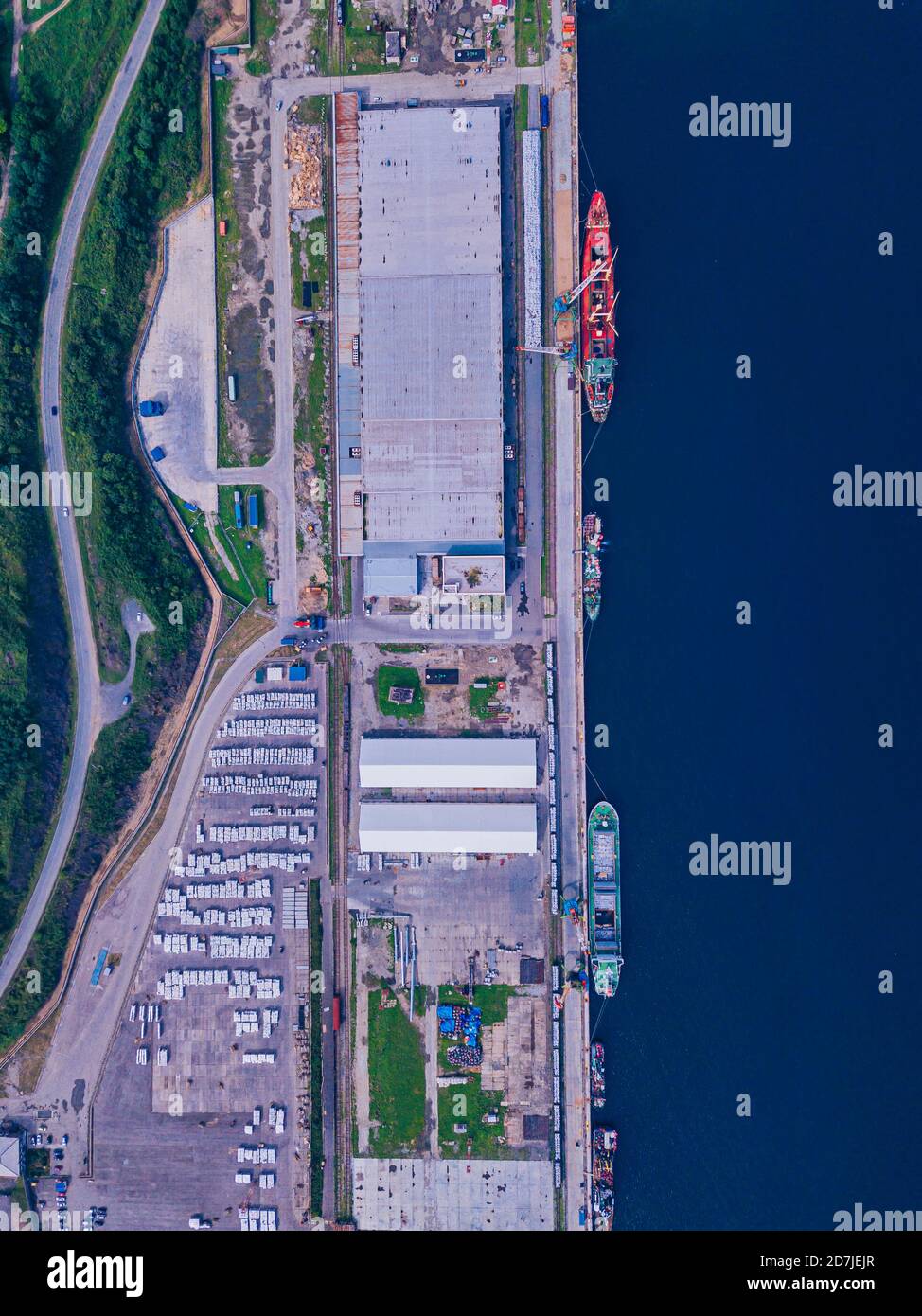 Russia, Primorsky Krai, Zarubino, Aerial view of commercial dock Stock ...