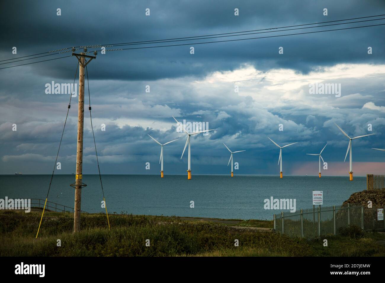 Wind Turbines off the Gare, Cleveland, UK Stock Photo - Alamy