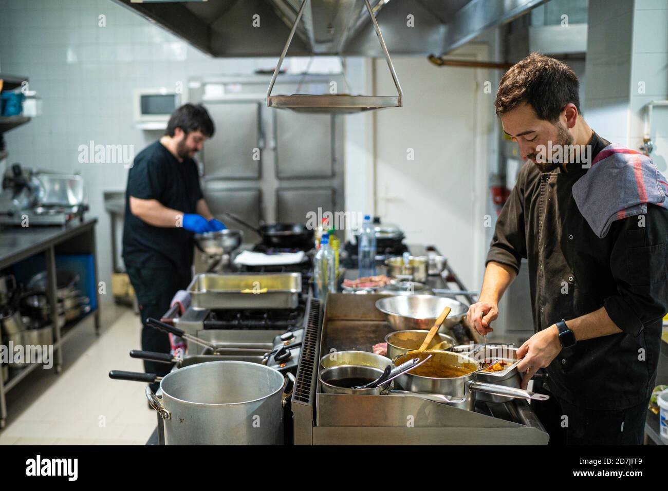 Food on counter with kitchen background hi-res stock photography and ...